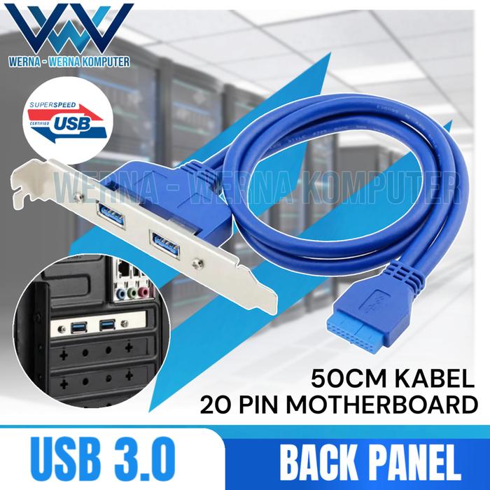 Jual USB 3.0 Rear Panel PC Expansion Bracket to 20 Pin Header Cable 2 ...