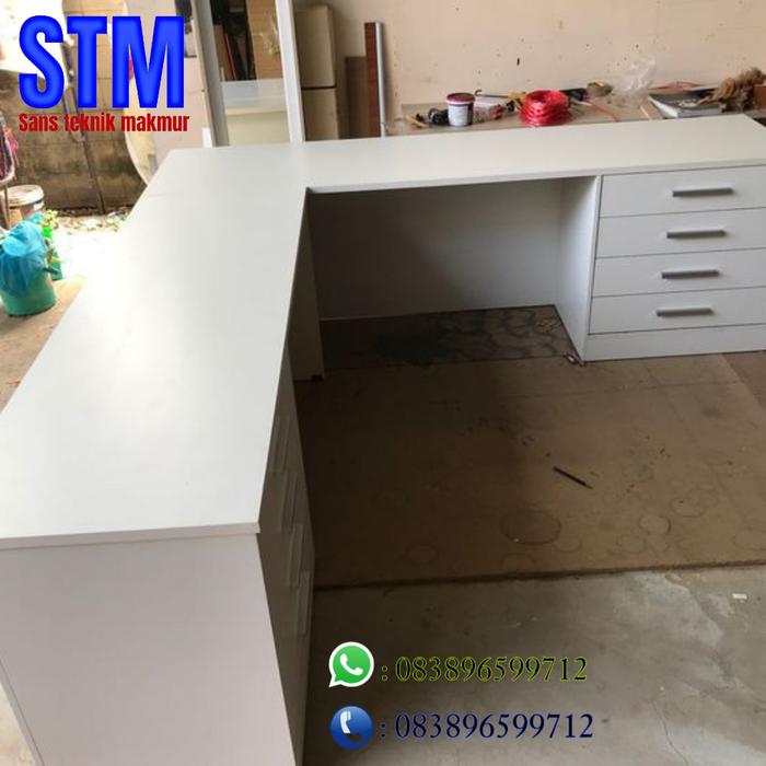 Jual meja resepsionis kantor bahan hpl ukuran 250x80 bisa custom ukuran ...