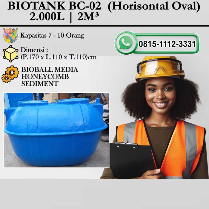 Jual Septictank Biotank Biotech Kapasitas 2000 Liter 2m3 / Biofil BC ...