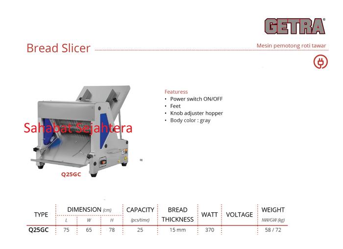 Jual Bread Slicer GETRA Tipe Q25GC Mesin Potong Roti Tawar - Jakarta ...