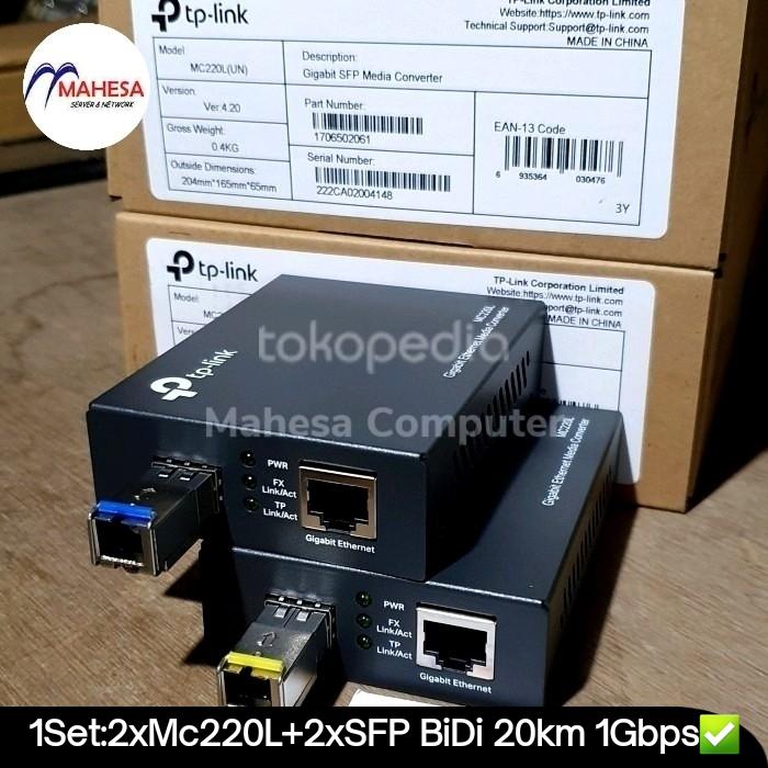 Jual 1 Pasang : Media Converter TP-Link TL-MC220L 1Gbps + SFP Bidi 20KM ...