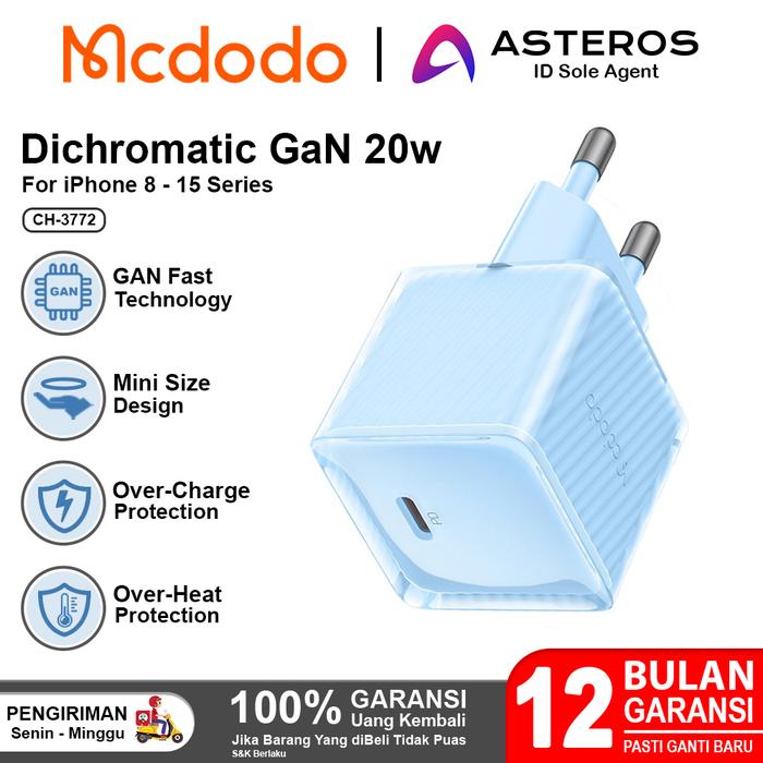 Jual MCDODO Kepala Charger Mini Size PD Type C Fast Charging 20w CH-402 ...