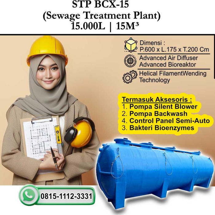 Jual Septictank Biotank IPAL STP Biotech 15000 Liter 15M3 / Biofil Tank ...