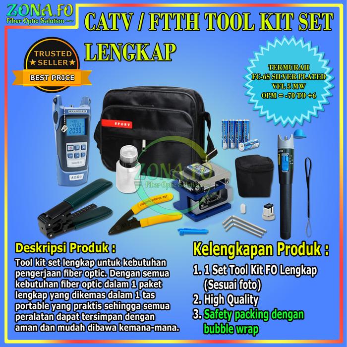Promo FTTH Tool Kit SET Lengkap OPM VFL Cleaver FO Fiber Optik Toolkit ...