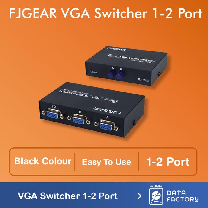 Jual VGA Video Switch / VGA Splitter 1-2 Port FJGEAR 2 Input VGA ...