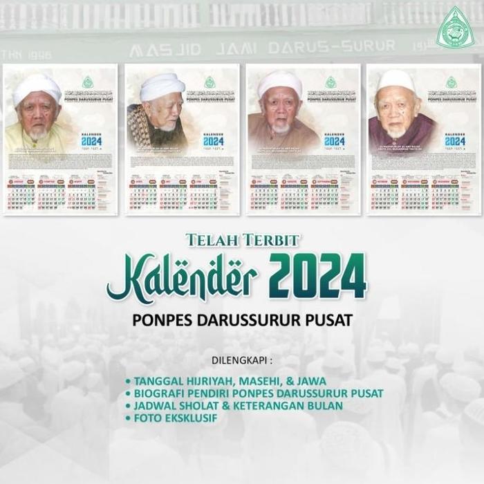 Jual KALENDER PONPES DARUSSURUR TAHUN 2024 | Kalender | Kalender 2024 ...