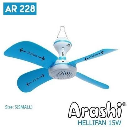 Jual Kipas Angin Gantung Plafon Genteng HELIFAN Arashi 15/20/30/35 Watt ...