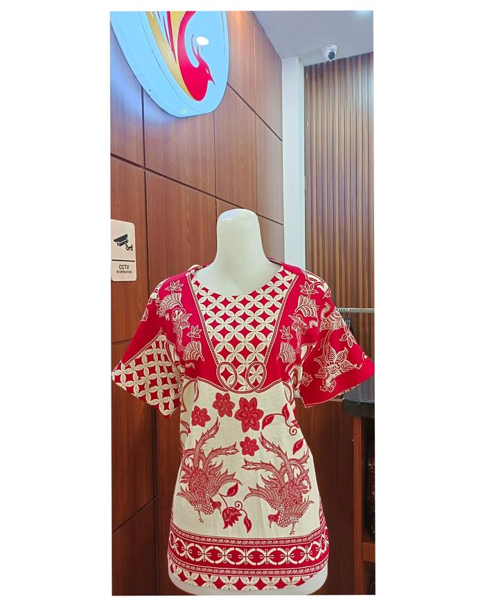 Jual BLOUSE BATIK WANITA MERAH PUTIH MOTIF BUNGA - Kota Yogyakarta - Toko Batik Queen Phoenix ...