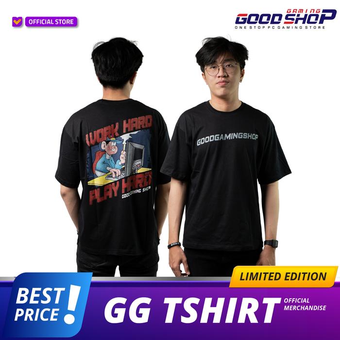 Promo GOODGAMINGSHOP Official "WORK HARD PLAY HARD" Tshirt Limited ...