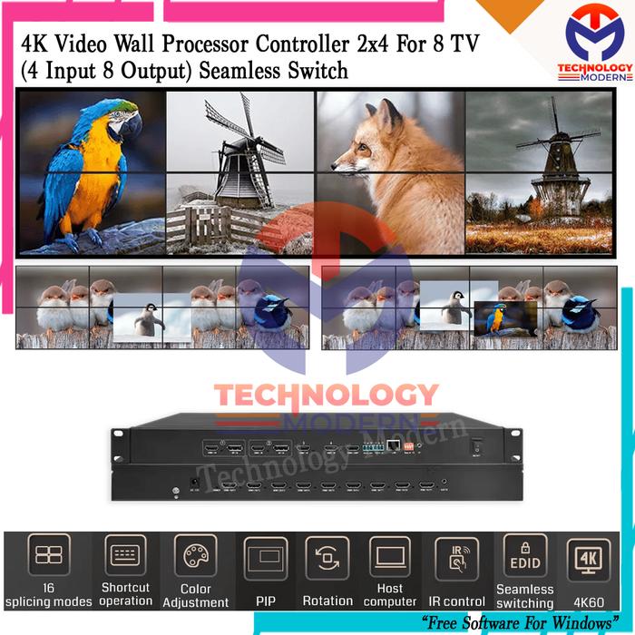 Promo 4K HDMI Videowall Processor Controller 2x4 4x2 (4 Input 8 Output ...