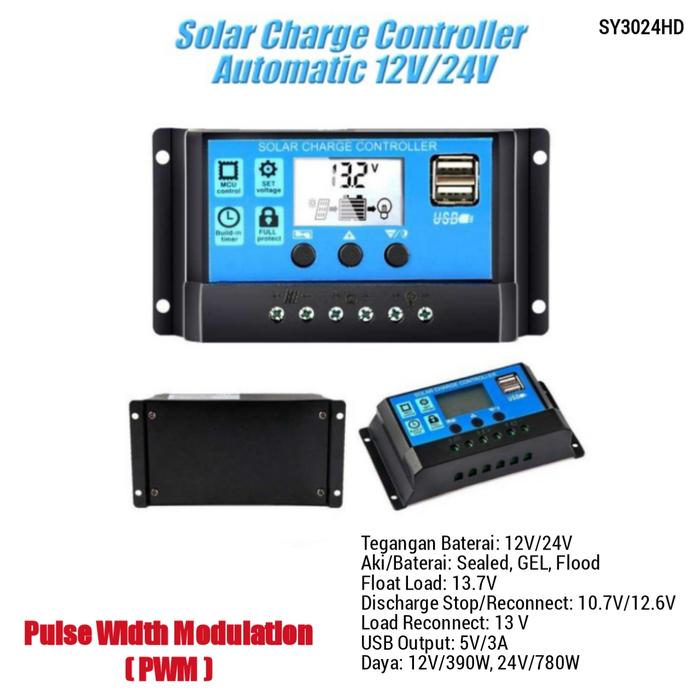 Jual SCC MPPT 10A 20A 30A Auto 12V/24V Power Solar Charge Controller Peralatan Panel Lampu ...