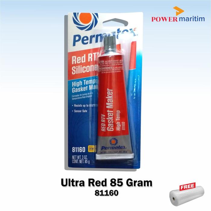 Jual Red Silicon Permatex lem gasket Rtv 650°F 81160 85gr 3oz - Kota ...