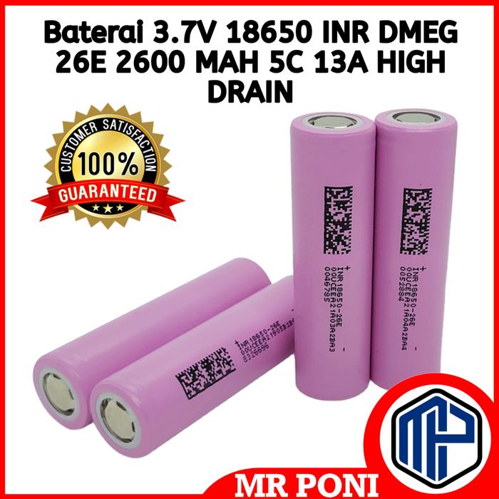 Jual Baterai 18650 DMEG INR18650-26E original 2600mah 5C - Kab. Demak - MR PONI | Tokopedia