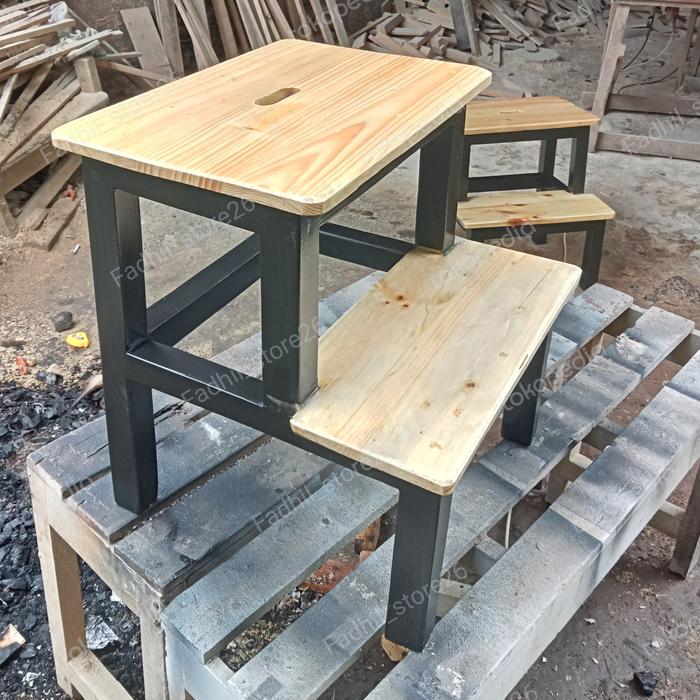 Jual Step stool kayu, kursi tangga, tangga dapur, - kaki hitam - Kota ...