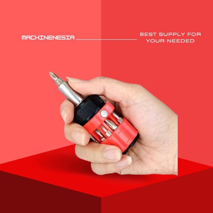 Jual Obeng set magnet gagang pendek rachet ratchet gendut set reparasi ...