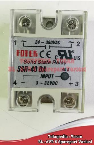 Jual FOTEK SSR-40DA-H / SSR 40DAH Solid State Relay Fotek 40 Amper - Jakarta Barat - YOSAN ...