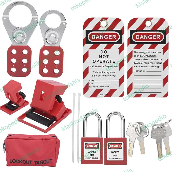 Jual Lockout Tagout Kit Multifunctional Safety Hasp Lock Warning Safety ...