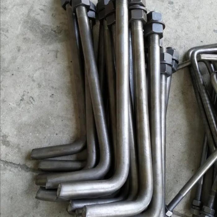 Jual Angkur L beton besi hitam m16 × 20cm 2mur dan 2ring plat - Jakarta ...