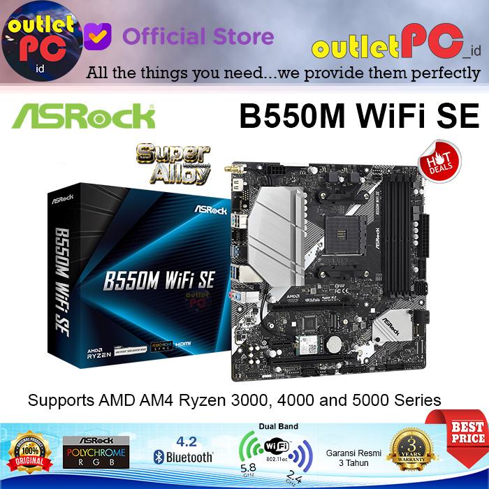 Promo ASROCK Motherboard B550M WIFI SE B550M mATX DDR4 AM4 AMD Mobo 550 Cicil 0% 3x - Kota Medan ...