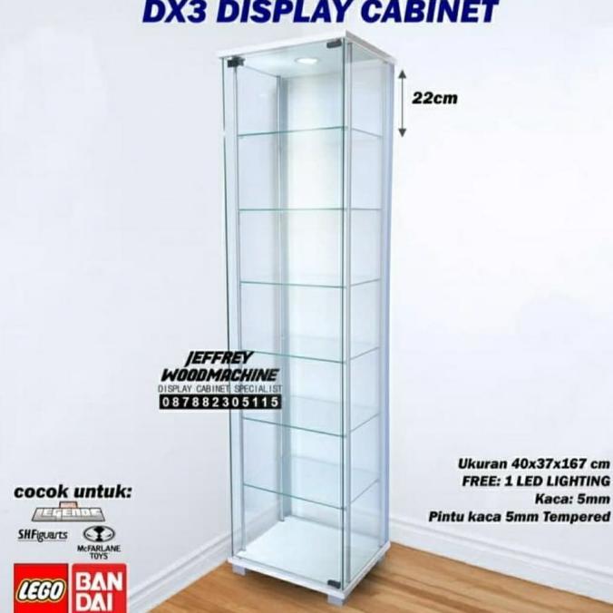 Jual LEMARI KACA DISPLAY RAK KACA 1 PINTU KOLEKSI LEGO GUDAM SHP ...