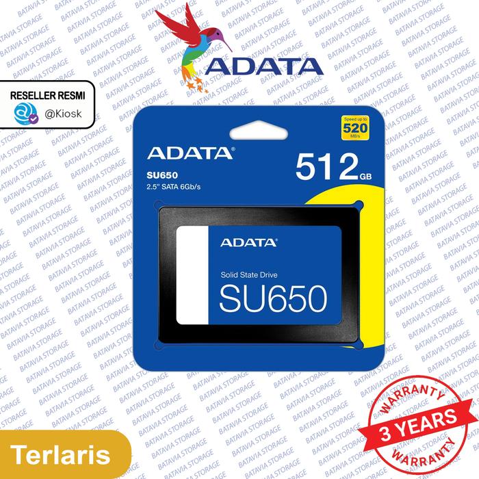 Jual ADATA SU650 512GB SSD INTERNAL SATA III GARANSI 3 TAHUN - Jakarta ...