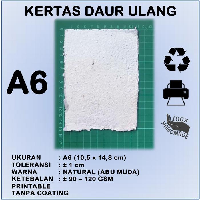 Jual Kertas Daur Ulang Recycle Paper Printable Bisa Print Handmade A6 ...