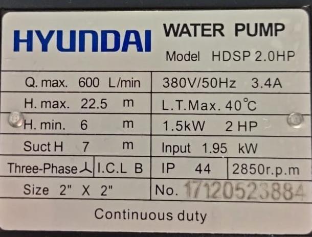 Jual FF Pompa Hyundai HDSP 2 HP (3 Phase) Pompa Sentrifugal - Kota ...