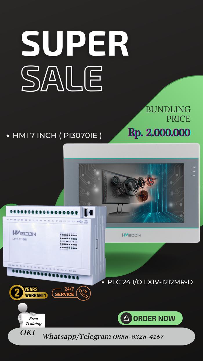 Jual Wecon PLC LX1V-1212M + HMI PI3070ie - Kota Tangerang - Wecon Indonesia | Tokopedia