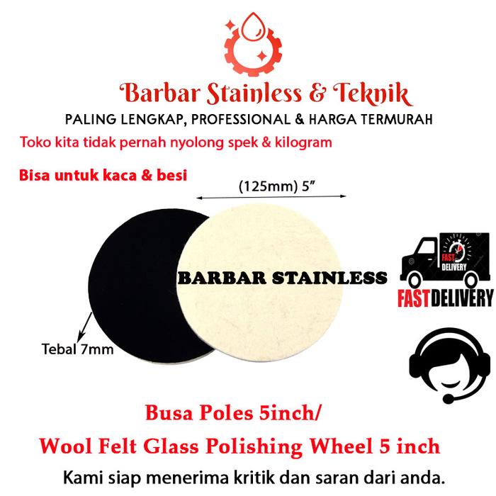 Jual Busa Poles 5 inch / Wool Felt Glass Polishing Wheel 5 inch - Kab ...