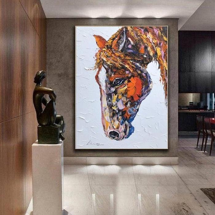 Jual lukisan abstak kuda modern art tekstur lebar 100 cm tinggi 150 cm ...