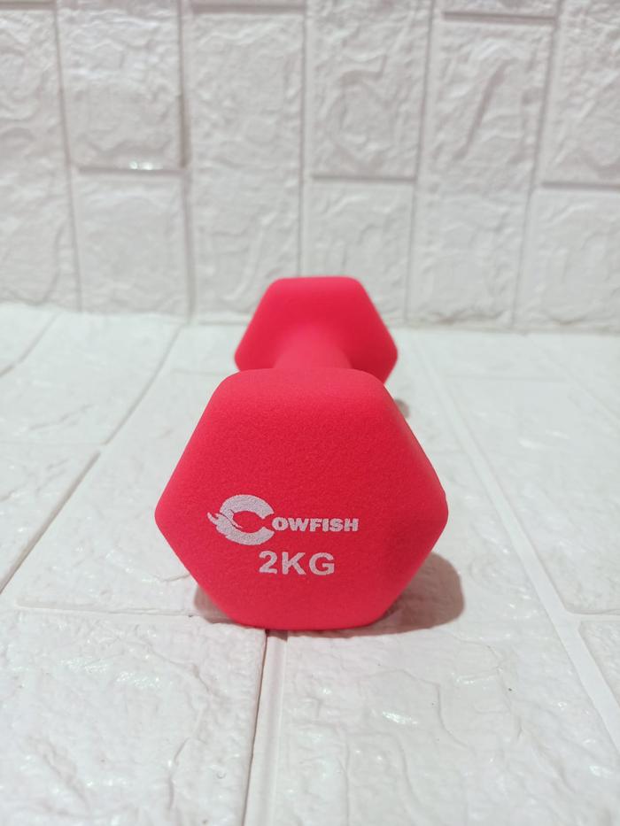 Promo NEW!! DUMBLE / BARBEL / ALAT ANGKAT BEBAN 2 KG COWFISH VINYL ...