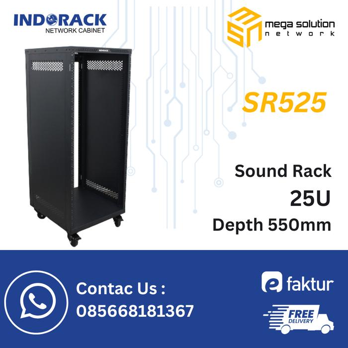 Jual INDORACK Audio Rack 25U Depth 550mm Rack Audio System SR525 ...