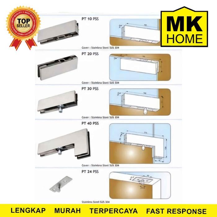 Jual PATCH FITTING dekkson PT-30 PSS - Penjepit dan Penopang Pintu Kaca ...