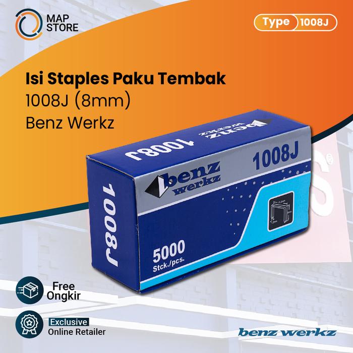 Jual BENZ 1008J Isi Mesin Staples Paku Tembak U Mata Nailer Gun 1008 J ...