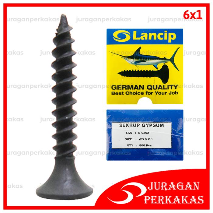 Jual LANCIP 800 pcs Baut Gypsum 6 x 1 Sekrup Drywall Hitam 2.5 cm Kayu Lion - Kota Cirebon ...