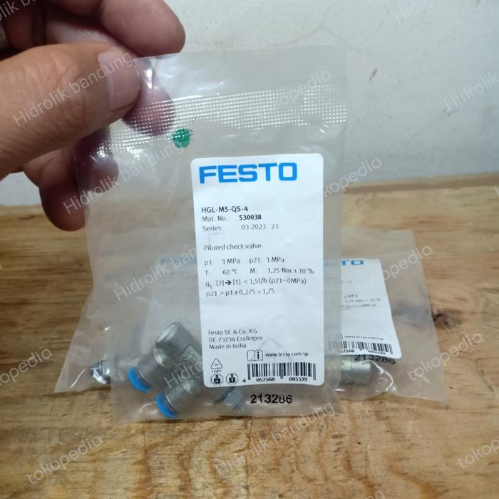 Jual HGL - M5 - QS - 4 FESTO PILOTED CHECK VALVE / HGL - M5 - QS - 4 FESTO - Kota Bandung ...