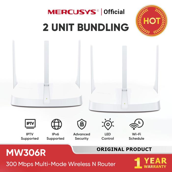 Promo Mercusys MW306R Router WiFi 300Mbps Multi-Mode Wireless N Router ...