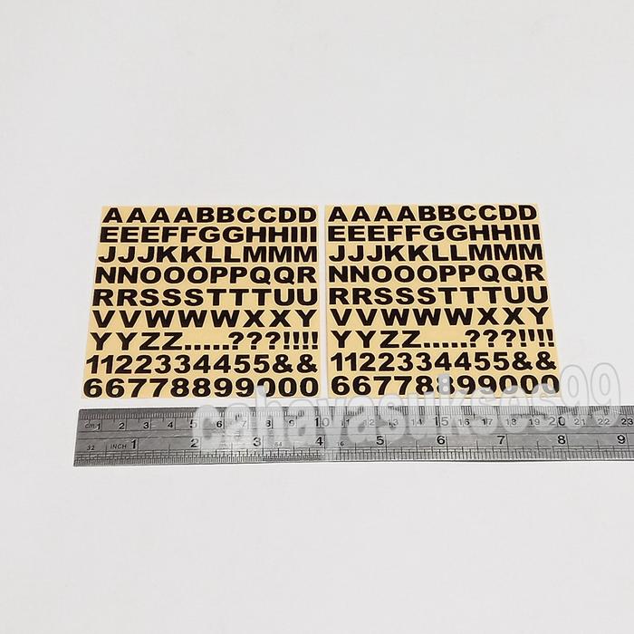 Jual Stiker Alphabet Huruf Angka Font Arial 0,9cm x 0,9cm Sticker Label ...