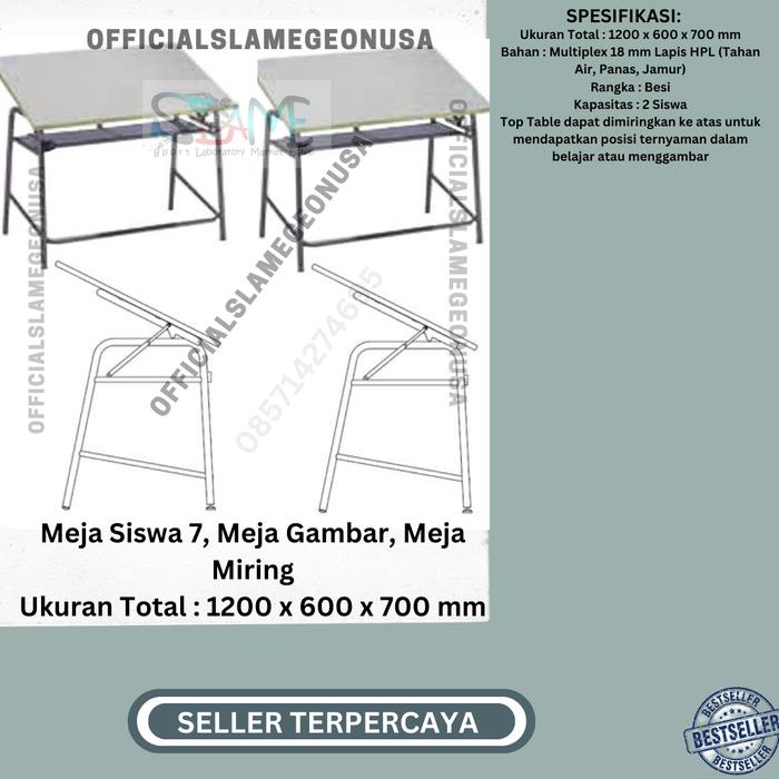 Jual Meja Siswa 7, Meja Gambar,Meja Miring Ukuran Total :1200 x 600 x ...