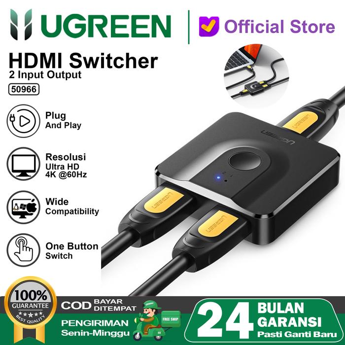 Promo UGREEN HDMI Switcher Splitter Bi Directional 2IN1- Out 4K - 50966 ...