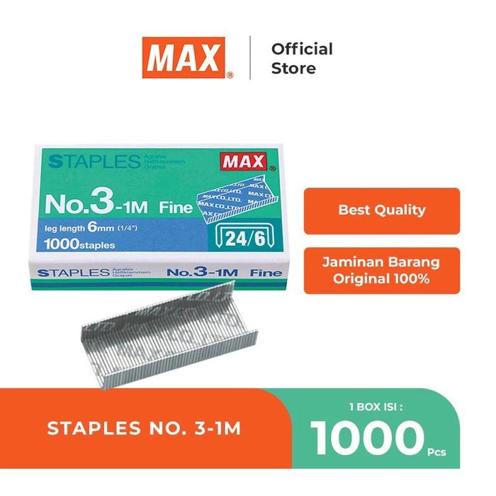 Jual Isi Staples MAX Besar No 3 -1M No.3-1 M utk Refill Stapler No 3 HD ...