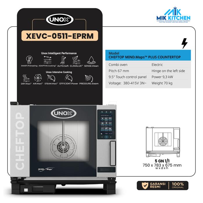 Jual UNOX Commercial Countertop Combi Ovens XEVC-0511-EPRM / XEVC 0511 EPRM - Jakarta Barat ...