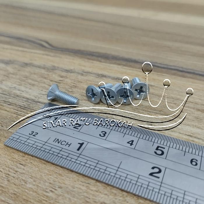 Jual BAUT JF M4X12 PANJANG 1,2CM 1,2 CM FLAT HEAD BAUD 7 M4 X 12 4X12 ...