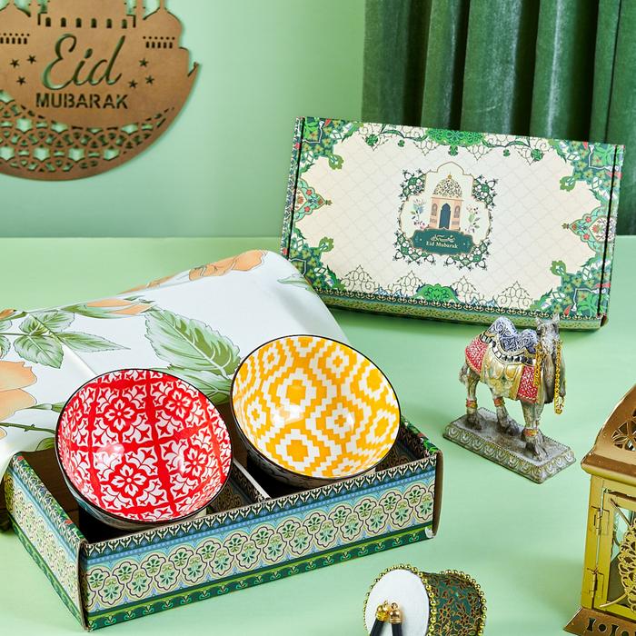 Jual Ramadhan Gift Box Bohemian Ethnic 2 Bowls Ceramic Hamper Parsel ...