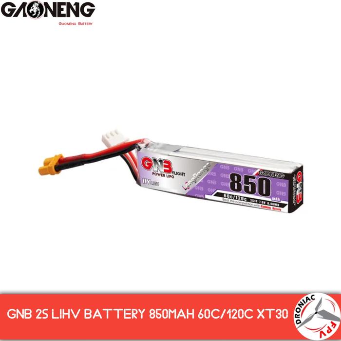 Jual Gaoneng Gnb 2s 850mah 60c / 120c Lihv Battery 7.6v Socket Xt30 Di ...