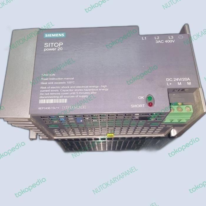 Jual SIEMENS SITOP POWER 20 6EP1436-1SH01 POWER SUPPLY 3PHASE 20A 24VDC ...