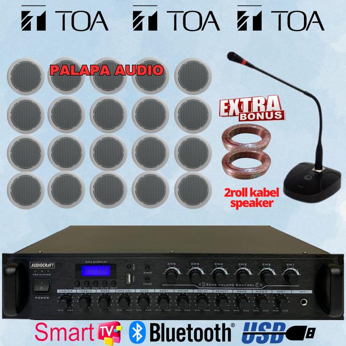Jual Paket Speaker Ceiling Indoor TOA+Selector+Alarm Emergency (20 Unit ...
