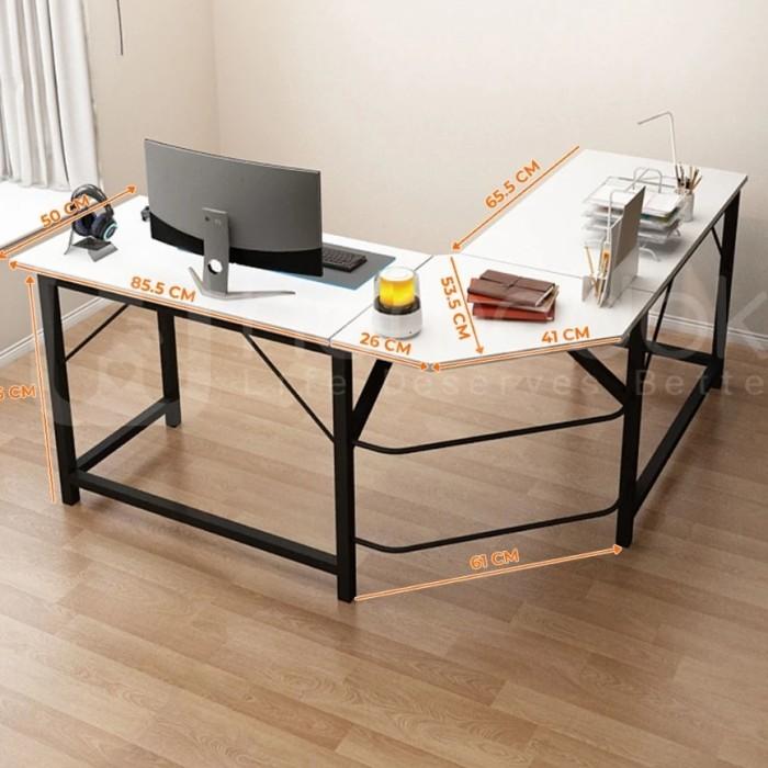 Jual Meja Gaming Aesthetic Type L / Meja Komputer Kantor / Meja Belajar ...
