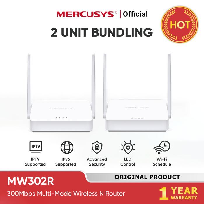 Promo Mercusys MW302R Router WiFi 300Mbps Multi-Mode Wireless N Router ...