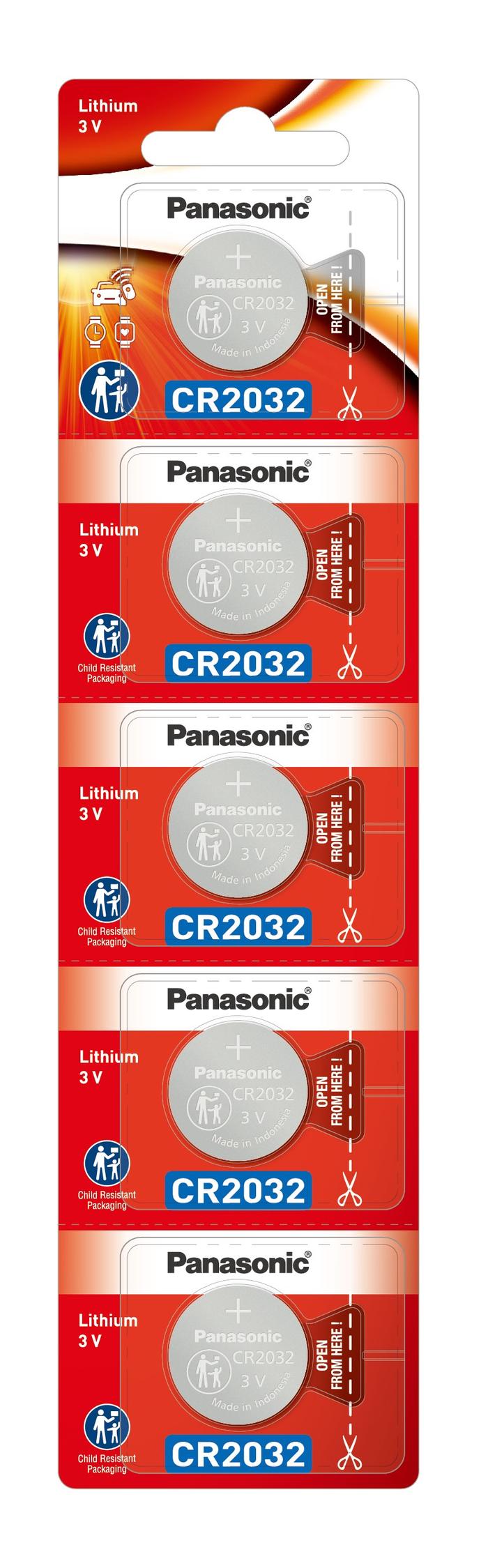 Promo Panasonic Baterai koin CR2032 CR2025 CR2016 Battery Coin lithium 5pc - 2032 5pcs - Jakarta ...